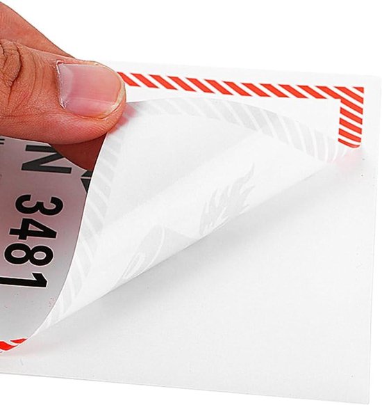 100 stuks Lithium Ion UN3481 Waarschuwingslabels - Veiligheidssticker ...