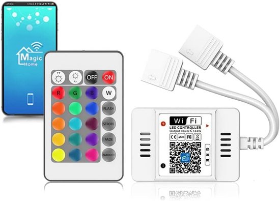 Wifi LED-controller voor RGB-ledstrips - Spraakgestuurd, 16 miljoen ...