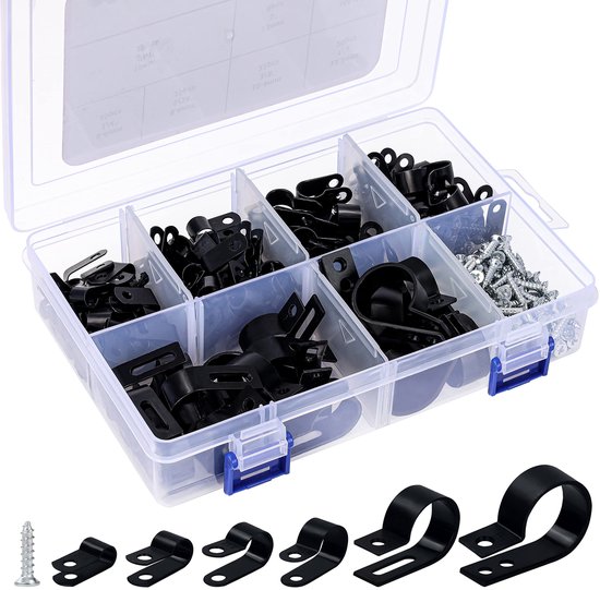 Belle Vous Nylon R-Type Kabel Klem Assortiment Set (271 Stuks) – 6 ...