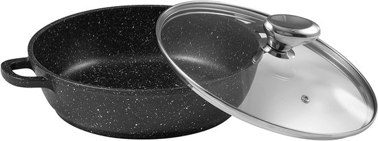Slow Cooker 24 cm met glazen deksel en gegoten aluminium voor gezonde ...