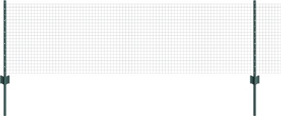 vidaXL - Gelast - Draadhek - met - 5 - U-palen - Groen - 0.6x10 - m ...