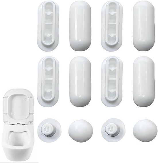 Rubberen Stootbumper Set voor Wc-bril - 12 Stuks Waterdeksels van ...