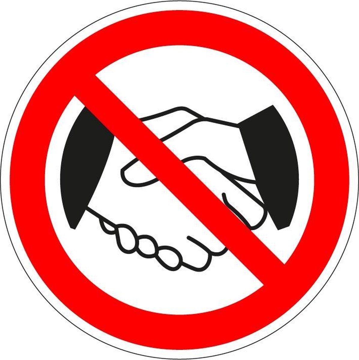 Verboden handen te schudden sticker 400 mm | bol.com