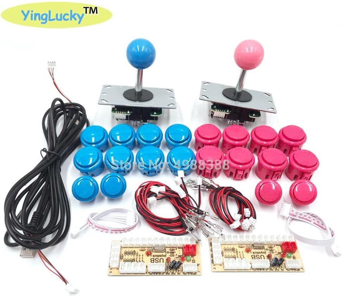 Zero delay arcade kit usb encoder naar pc, sanwa joystick en ...
