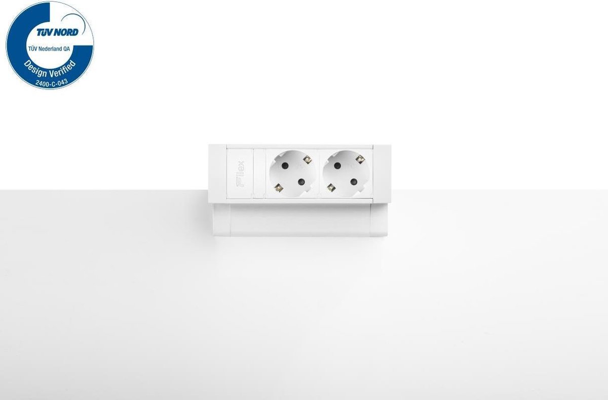 Filex Power Desk Up® 2.0 - 2x 230V - Wit | bol.com