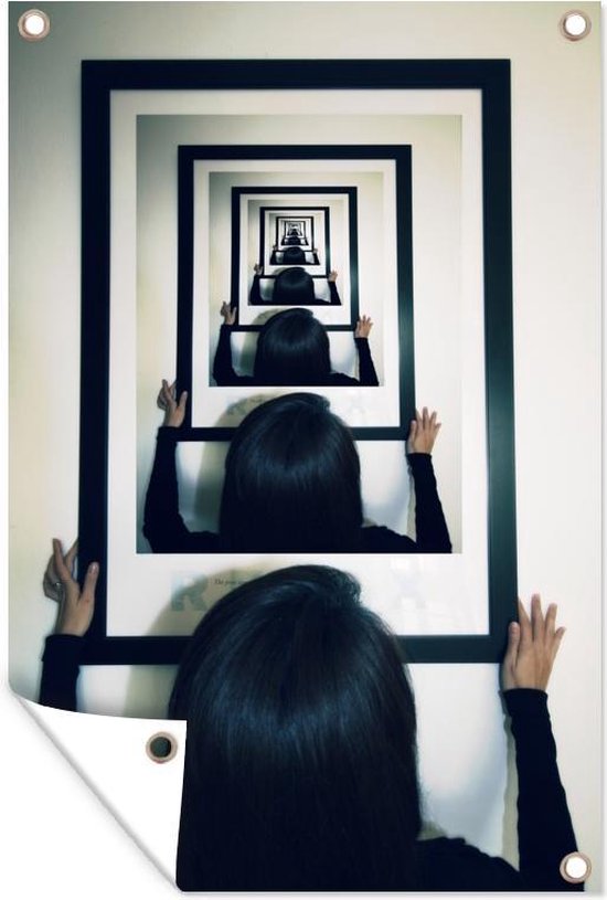 Affiche de jardin Effet Droste - Effet Droste de femme suspendue ...