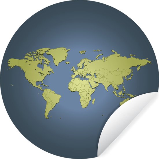 WallCircle - Muurstickers - Behangcirkel - Wereldkaart - Simpel - Groen - 100x100 cm -... | bol