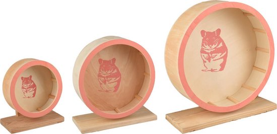 Knaagdier Looprad Danco Hout Zalm- Bruin - 15 x 9 x 17 cm | bol.com