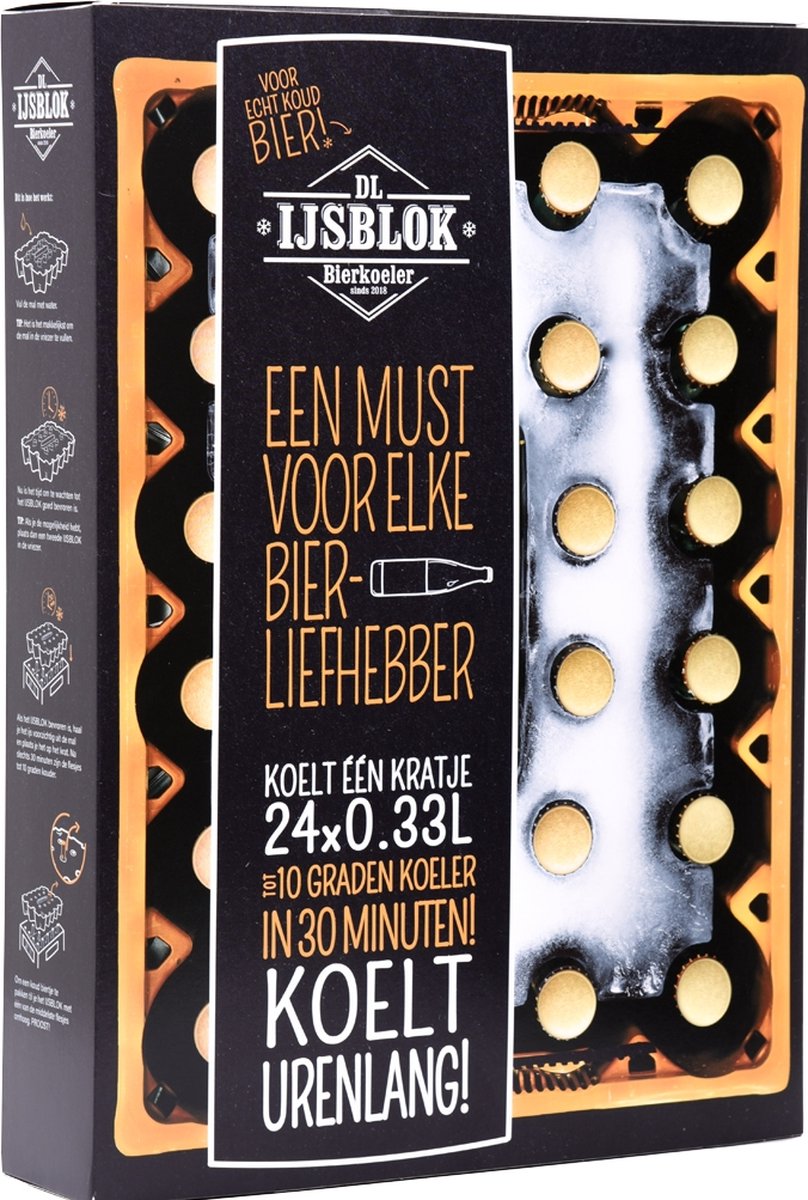 DL IJsblok - groot ijsblok in de maat van een bierkrat Vaderdag cadeau ...