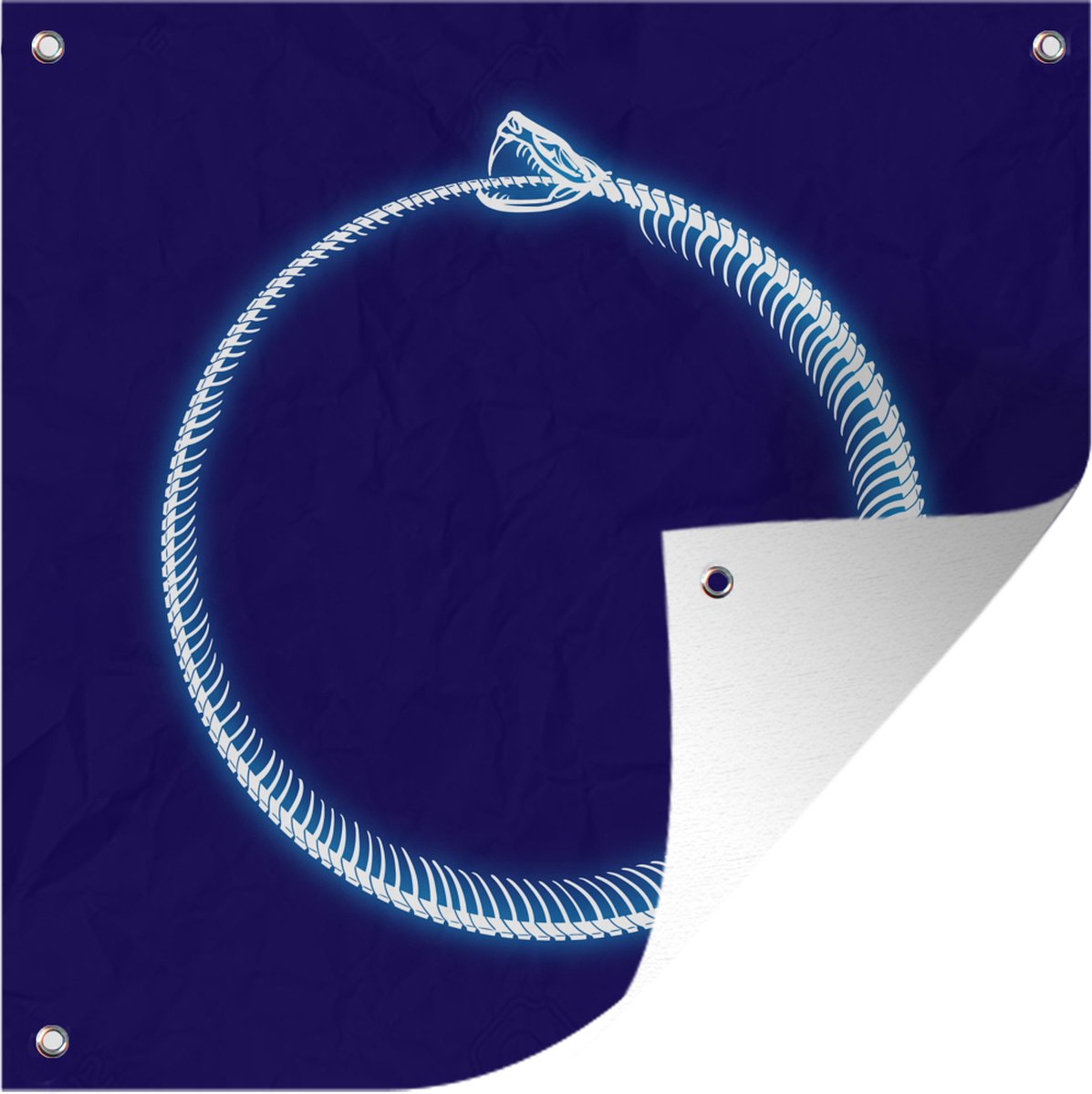 Tuinposters Illustratie van een ouroboros met het skelet van een slang ...