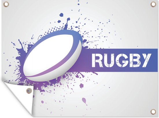 Muurdecoratie buiten Een illustratie van een poster van rugby - 160x120 ...