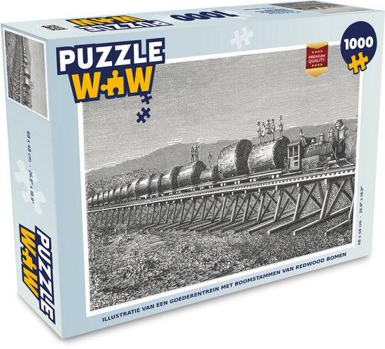 Puzzle Redwood Illustration 1000 pièces - Illustration d'un train de ... Puzzle Redwood Illustration 1000 pièces - Illustration d'un train de ...