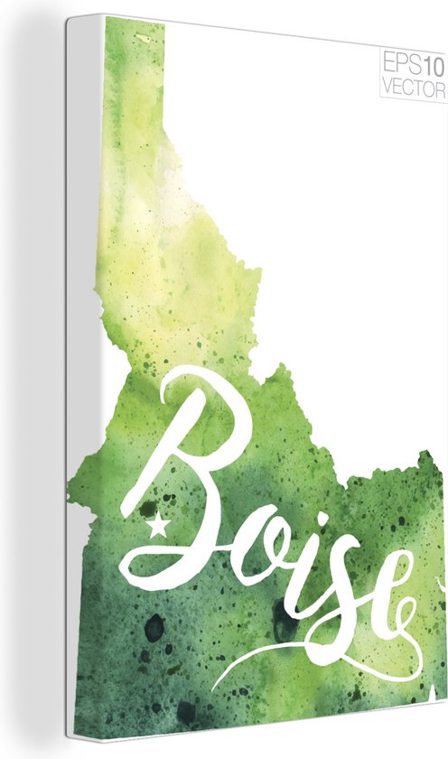 Une illustration de la ville de Boise avec une toile fond blanc 20x30 ...