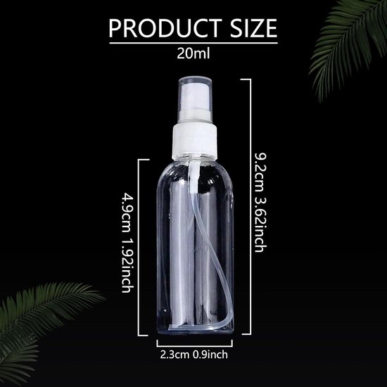 Premium lege spuitfles - 4 stuks - 20 ml - draagbaar - transparant ...