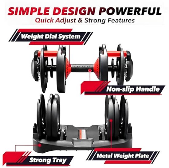 Verstelbare halters 2 x 24 kg/40 kg - 15-in-1 krachttraining halterset ...