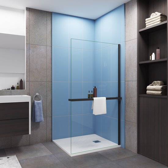 Moderne inloopdouche 100x200cm-8mm easy clean glas met planchet-Mat ...