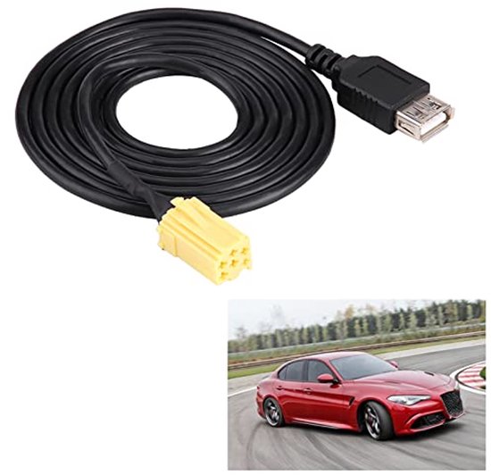 Car Mini ISO 6Pin Connector Plug USB Adapter Cable for Grande Punto Car ...