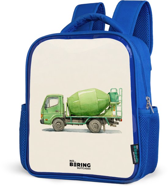 NoBoringSuitcases.com® - Rugzak blauw - Schooltas jongens - Betonmixer ...