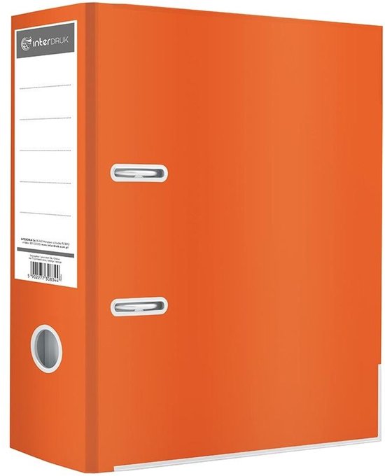 Stevige A4 map met 75mm rug, oranje, met hendelmechanisme | bol