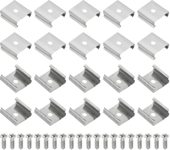 LED Strip Clips - Set van 60 - RVS Bevestigingsclips met Schroeven voor ...