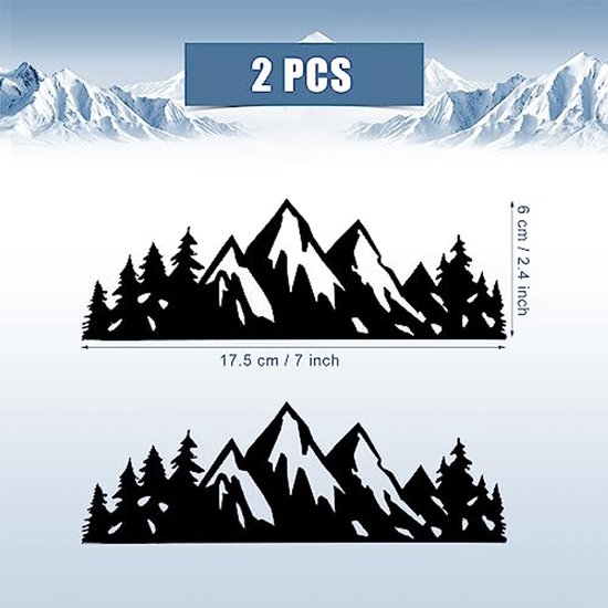 2st Berg Stickers Auto, 17,5x6cm Vinyl Bergstickers voor Auto's ...