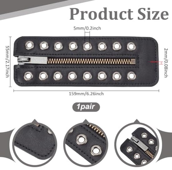 Leather zip inserts with laces | bol
