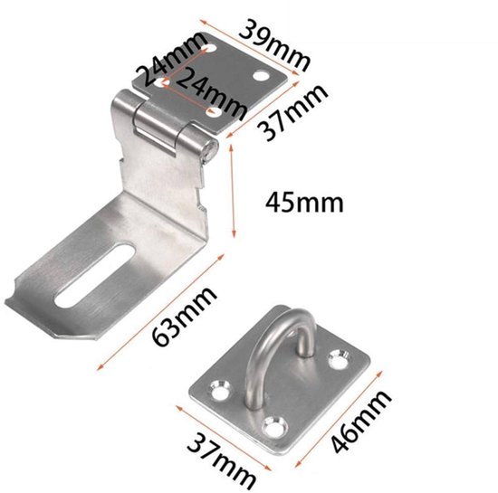 Deursluiting 90 graden - Elegant design - 1 stuk - Roestvrij staal - 4 ...