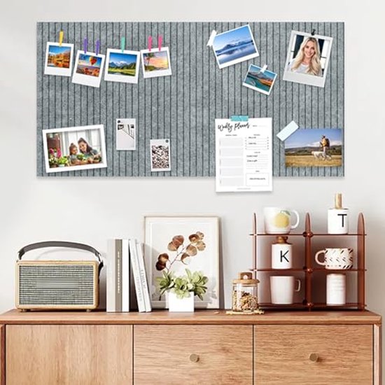 60 x 40 cm Bulletin Board, Large Picture Wall, Felt Pin Board, Self ...