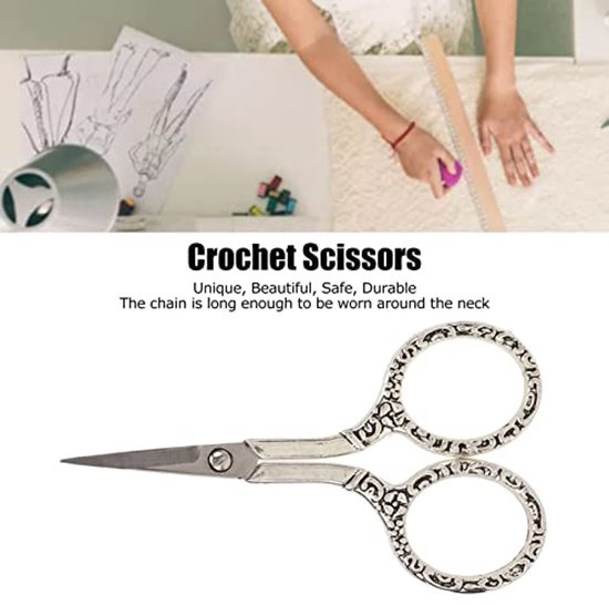 Sewing scissors with chain, retro embroidery scissors, small scissors ...