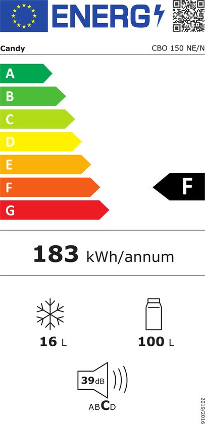 Candy | CBO 150 NE/N | inbouw koelkast | nis 88 cm | Sleepdeur ...