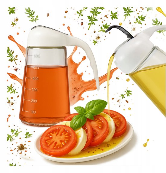 Glazen Oliedispenser 600 ml met Maatstreep en Handvat | bol