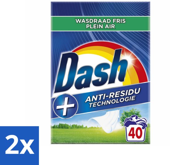 2 x Dash - Waspoeder - Witte en Gekleurde Was - Wasdraad Fris - 40 ...