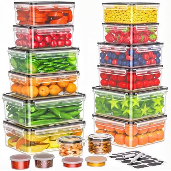 Set de 36 Boxes de conservation alimentaire étanches pour la Cuisine | bol