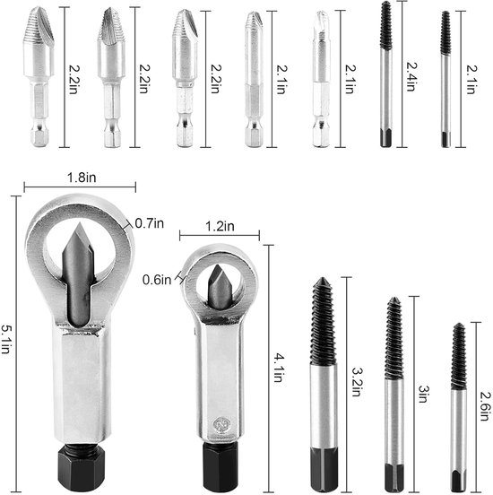 12 Piece Nut Splitter Set - Rusted Damaged Bolt Remover - Portable ...