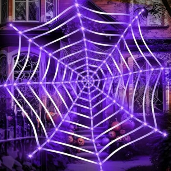 Groot LED Spinnenweb Verlichting - 3,6 Meter Diameter met ...