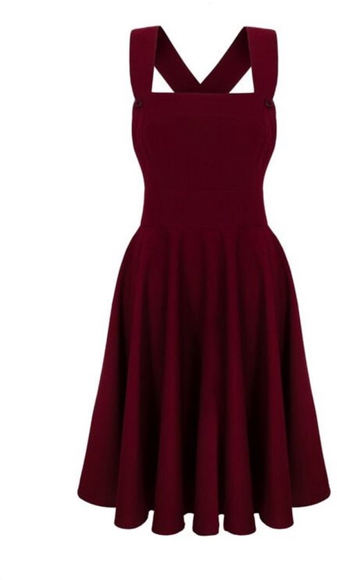 Hell Bunny Patti Pinafore Dress Dames Medium-lengte jurk - rood - M | bol