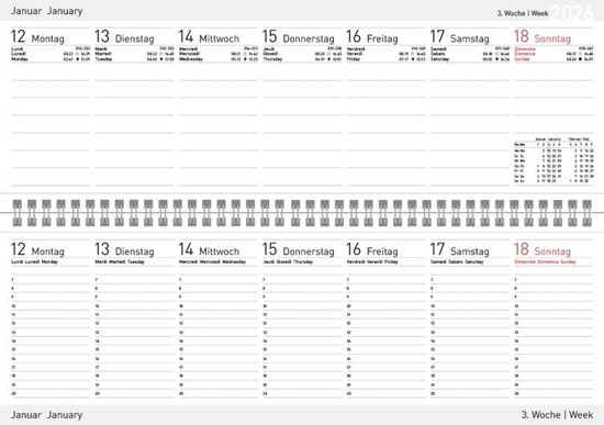 Professionele Bureau Kalender 2026 Formaat 29,8 x 10,5 cm | bol