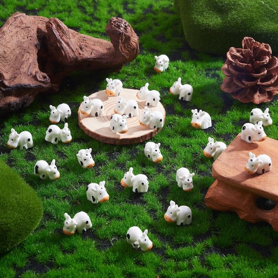 40pcs Mini Cow Figuren - Mini Resin Dieren - Miniatuur Koe Figuren voor ...