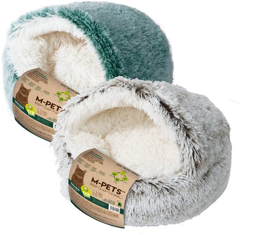 M-PETS - Snugo Eco Kattenbed - Grijs - 50 x 30 cm | bol