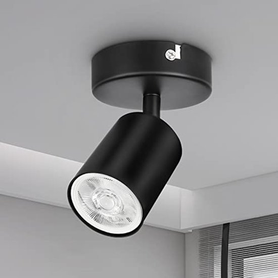 Wandlamp Spotlight Verstelbaar in Mat Zwart voor Binnen - GU10 ...