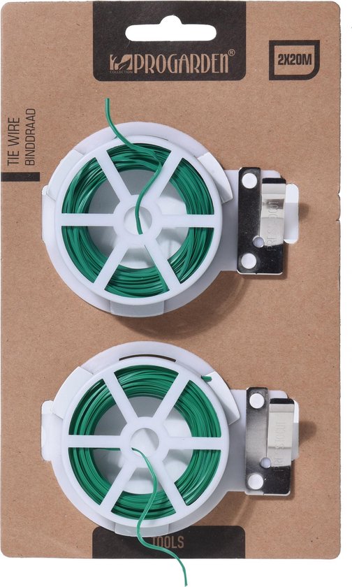 Binddraad 20 m - Staal/polyetheen - Groen - 2 stuks | bol