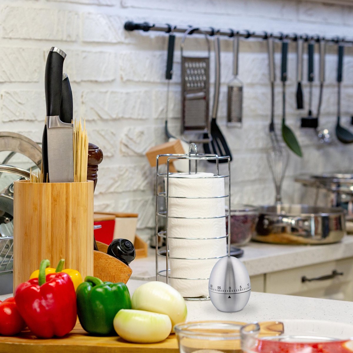 Relaxdays 2x kookwekker ei - eierwekker rvs - mechanisch - keukenwekker ...