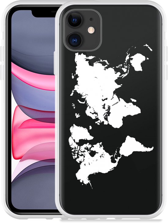 Cazy Hoesje geschikt voor iPhone 11 - World Map | bol