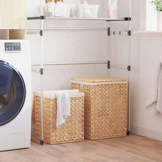 Wasmanden Set van 2 - Waterhyacint, Opvouwbare Rieten Wasmand met 3 ...