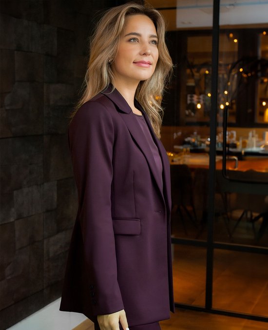 Blazer Paars van Je m'appelle - Dames Travelstof- Maat S | bol