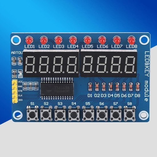 HTML Digitale LED Displaymodule TM1638 - Toetsgevoelige Weergave - AVR Compatibel -... | bol