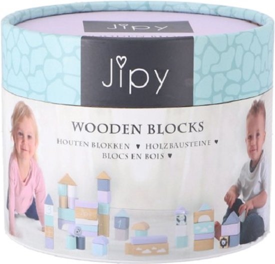 Jipy Houten Blokken 26-Delig Paars/Blauw | bol