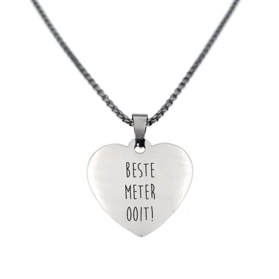 Ketting RVS - Hart - Zilver - Beste Meter Ooit | bol