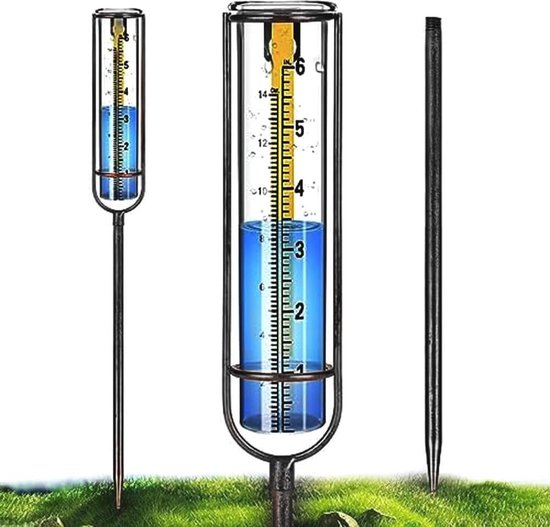 Regenmeter 6 Inch Glazen Tuinmeter met Paal - Beste Regenmeters voor ...