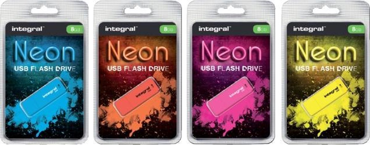 Usb-stick integral fd 32gb neon blauw | bol.com